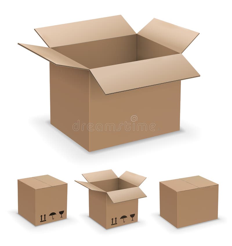 Sistema De La Caja Del Vector Ilustración del Vector - Ilustración de ...