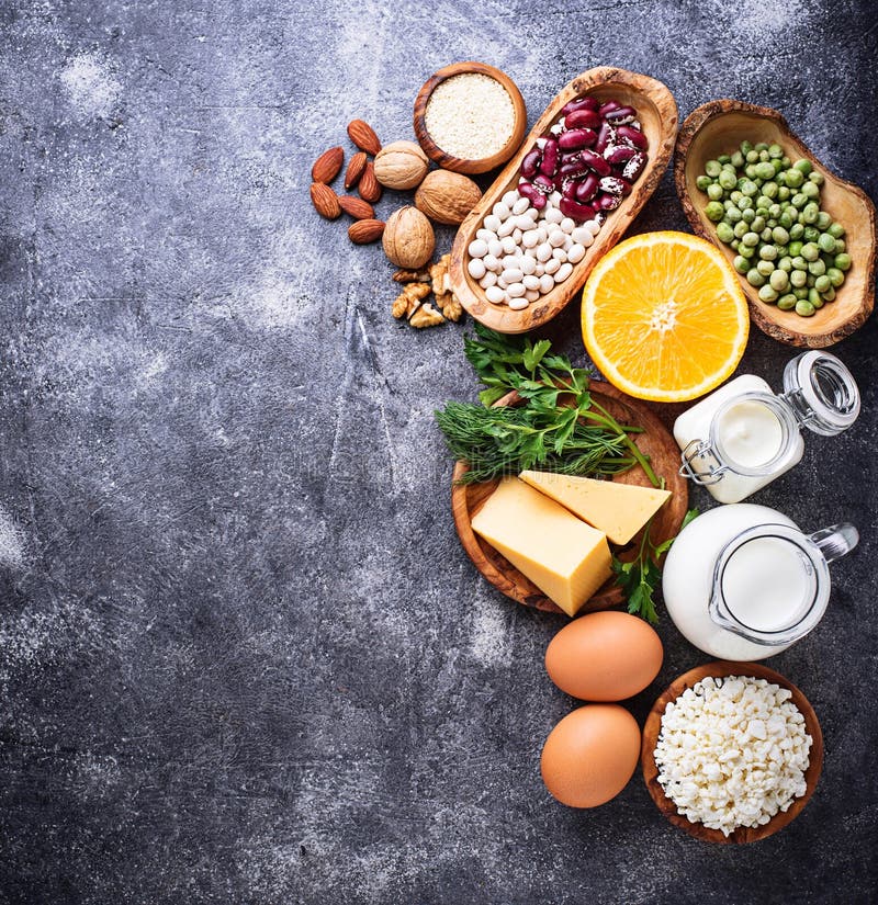 Sistema De La Comida Que Es Rica En Calcio Foto de archivo - Imagen de ...