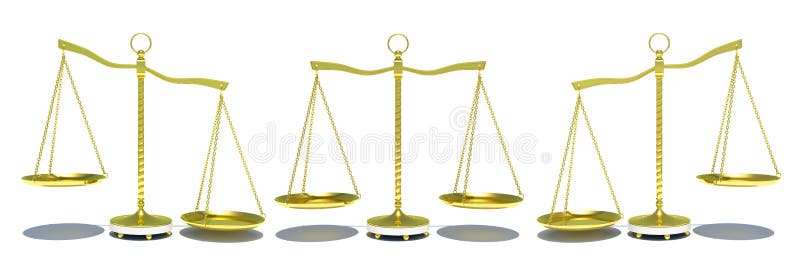 Sistema De La Escala De La Balanza Del Oro Stock de ilustración ...