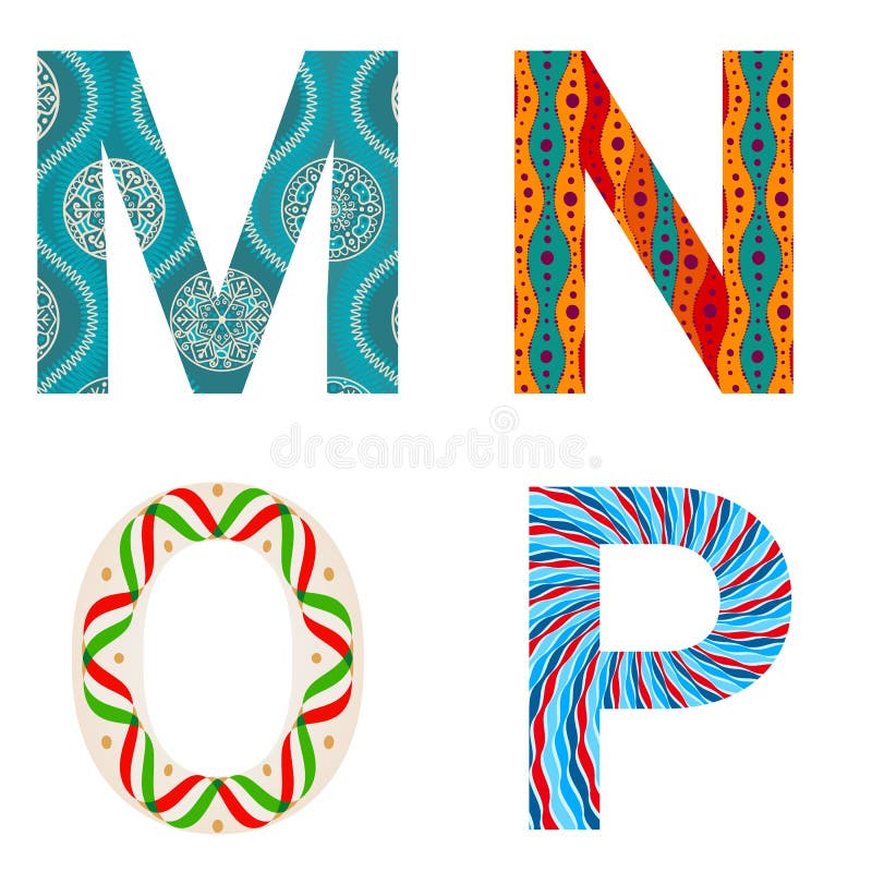 Sistema De Letras Modeladas Coloridas Ilustración del Vector ...