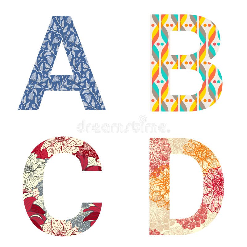 Sistema De Letras Modeladas Coloridas Ilustración del Vector ...