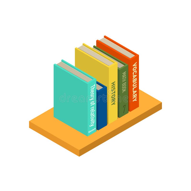 Sistema De Libros Y De Tutoriales Vector Plano Isométrico Ilustración del Vector - Ilustración ...