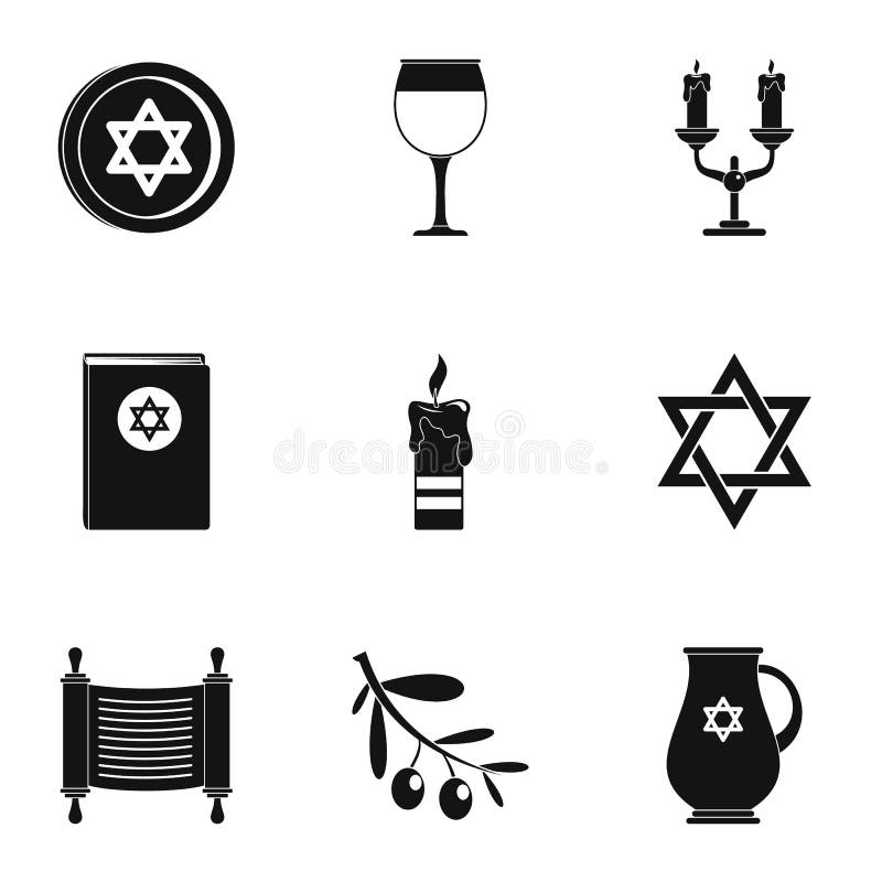 Sistema De Los Iconos Del Teísmo, Estilo Simple Ilustración del Vector ...