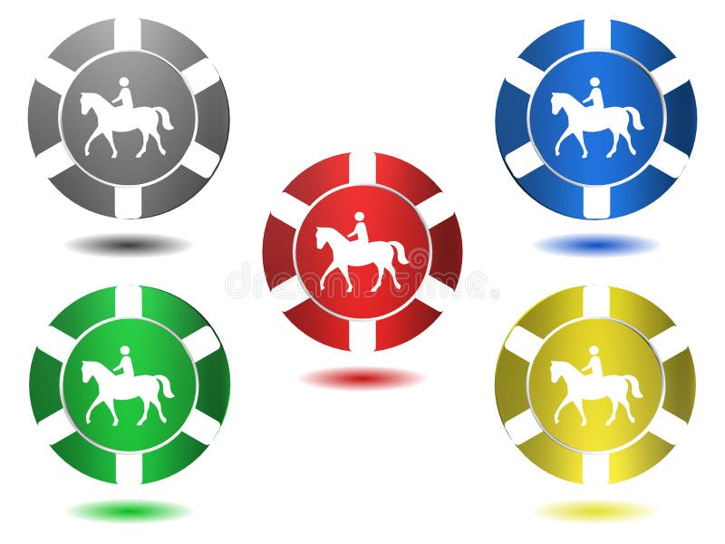 Sistema De Los Iconos En Color, Caballo, Ejemplo Stock de ilustración ...