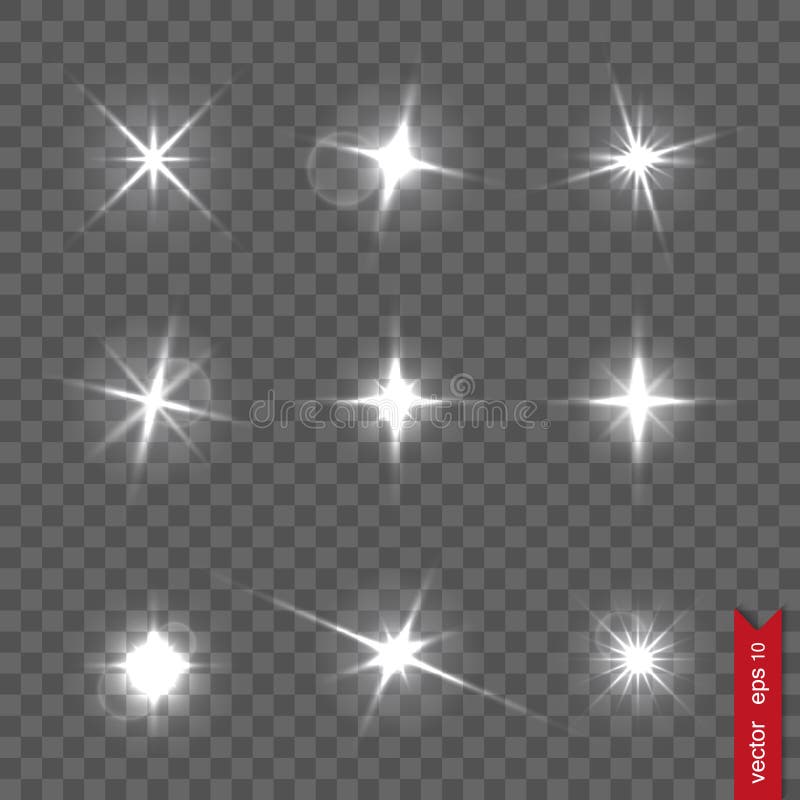 Sistema De Luces De Destello Y De Brillo Brillante Ilustración del ...