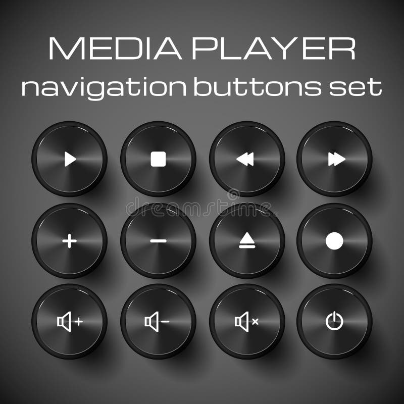 Sistema De Medios Botones Del Control. Ilustración del Vector ...