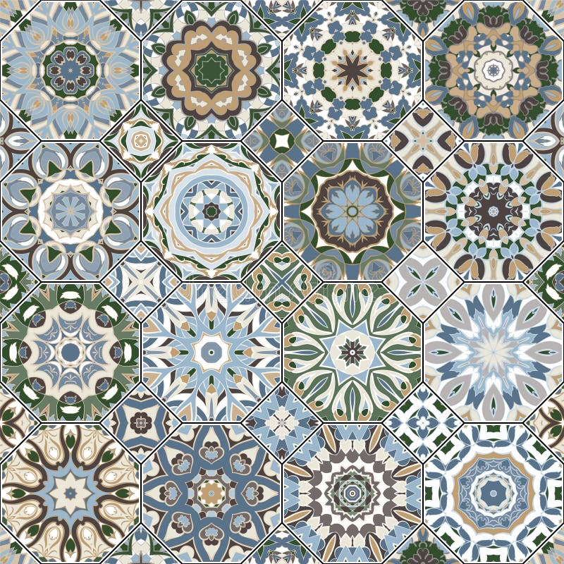 Sistema De Modelos Octagonales Y Cuadrados Ilustración del Vector ...