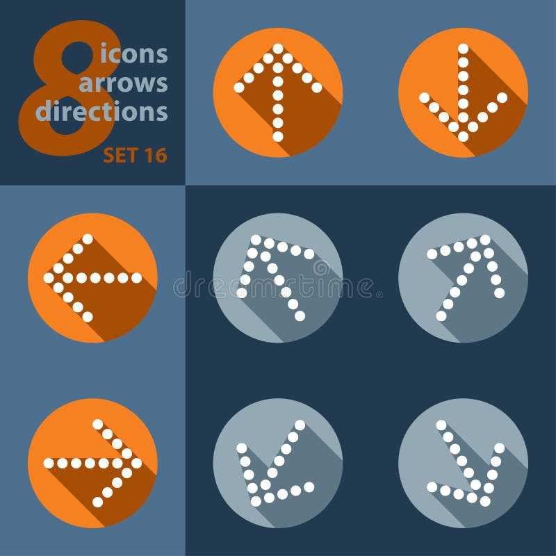 Sistema De Ocho Iconos Con Las Flechas En Las Ocho Direcciones ...