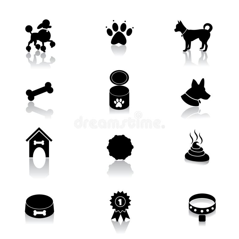 Sistema De Símbolo Del Icono Del Perro Stock de ilustración ...