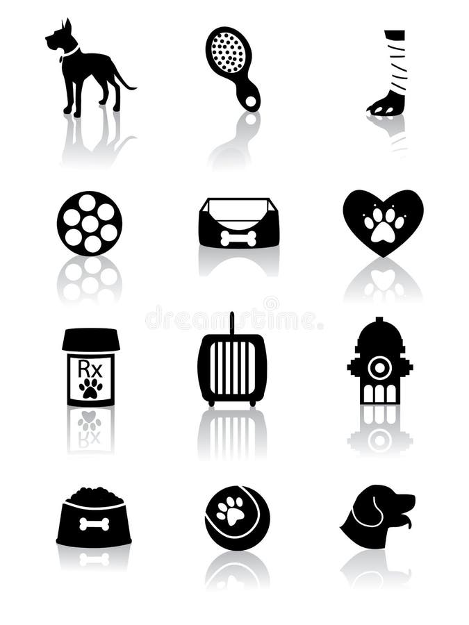 Sistema De Símbolo Del Icono Del Perro 2 Stock de ilustración ...