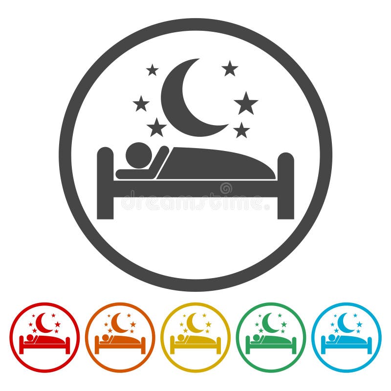 Sistema De Símbolo El Dormir Ilustración del Vector - Ilustración de ...