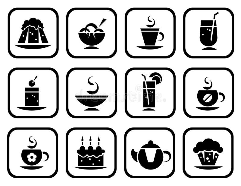 Sistema De Símbolos De La Comida Ilustración del Vector - Ilustración ...