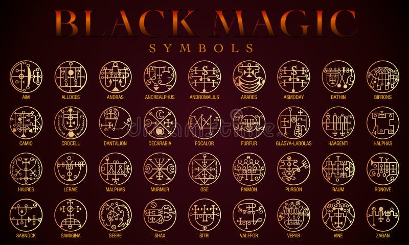 Sistema De Símbolos De La Magia Negra Ilustración del Vector ...