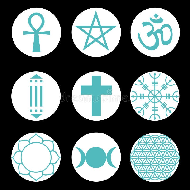 Sistema De Símbolos Espiritual Del Vector Ilustración del Vector ...