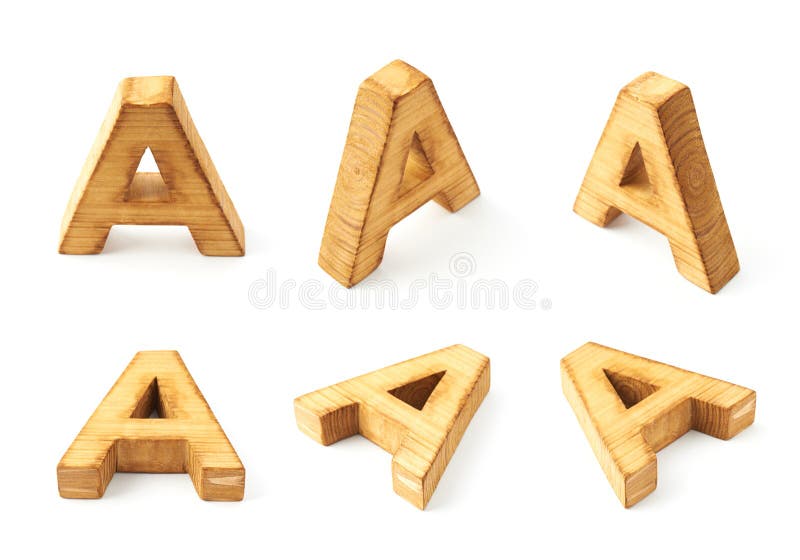 Sistema De Seis Letras De Madera Del Bloque Aisladas Imagen de archivo ...