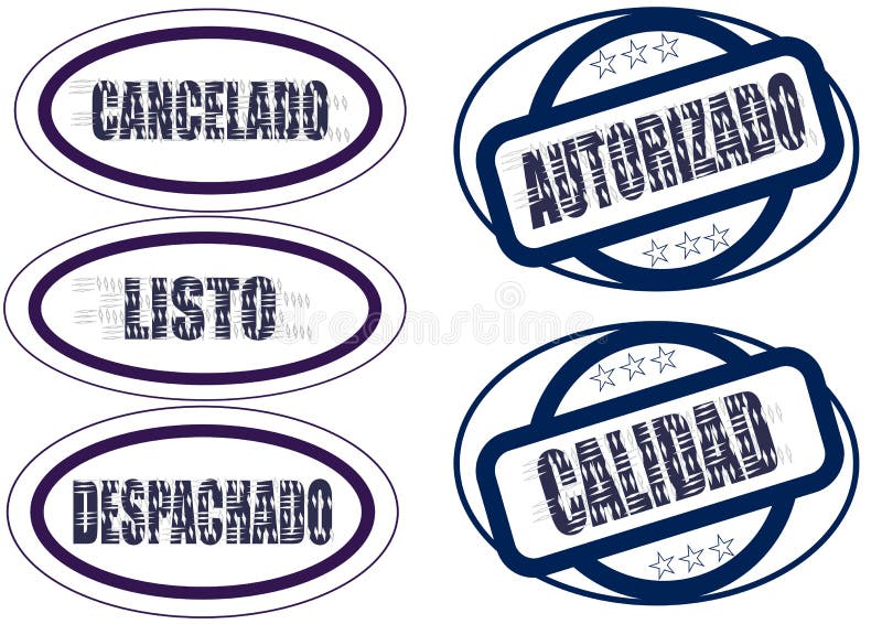 Sistema De Sellos En Español Ilustración del Vector - Ilustración de ...