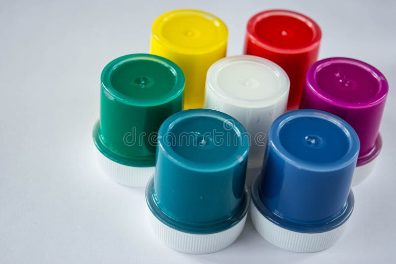 Sistema De Tarros De Pintura Multicolora Como Fondo Foto de archivo ...