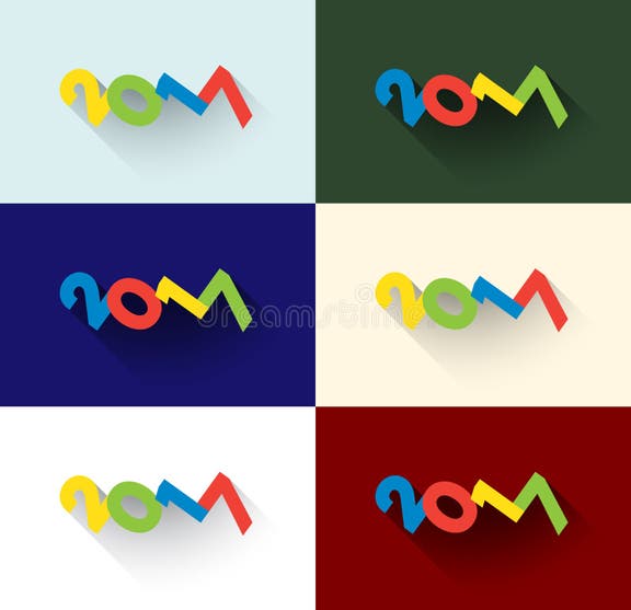 Sistema De 2017 Temas Coloridos Ilustración del Vector - Ilustración de ...