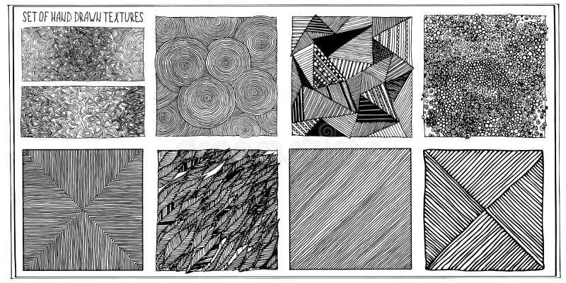 Sistema De Texturas Dibujadas Mano Ilustración del Vector - Ilustración ...
