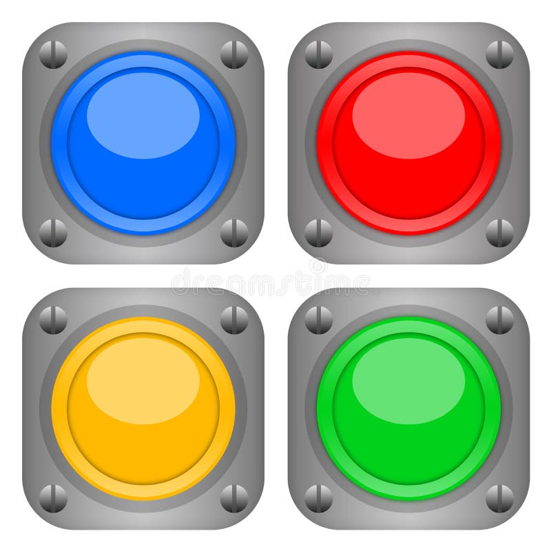 Iconos Verdes Redondos O Botones Del Panel De Control Stock de ...