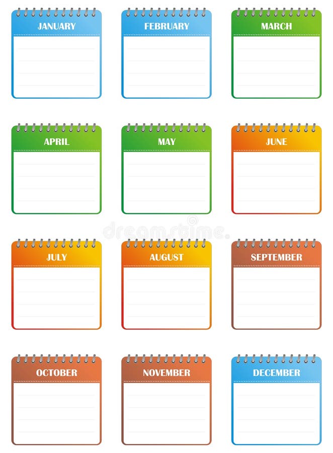 Sistema del calendario ilustración del vector. Ilustración de ...