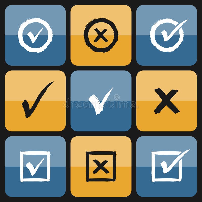 Sistema Del Checkbox Del Vector De Iconos Dibujados Mano Ilustración ...