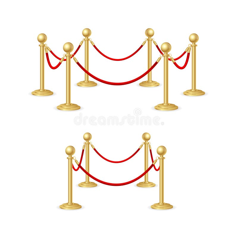 Sistema Del Constructor De La Barrera De La Cuerda Del Oro Vector ... Sistema Del Constructor De La Barrera De La Cuerda Del Oro Vector ...