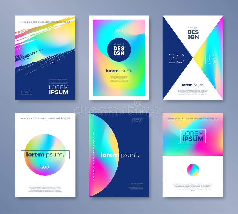 Sistema Del Diseño De La Cubierta Con Formas Multicoloras Abstractas