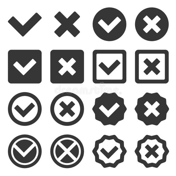 Sistema Del Icono Del Checkbox Vector Ilustración del Vector ...