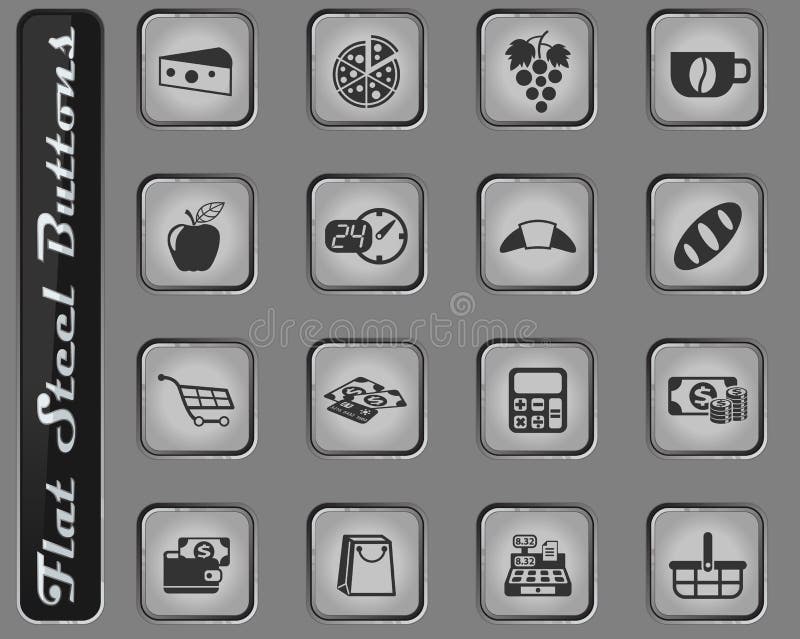 Sistema Del Icono Del Colmado Stock de ilustración - Ilustración de ...