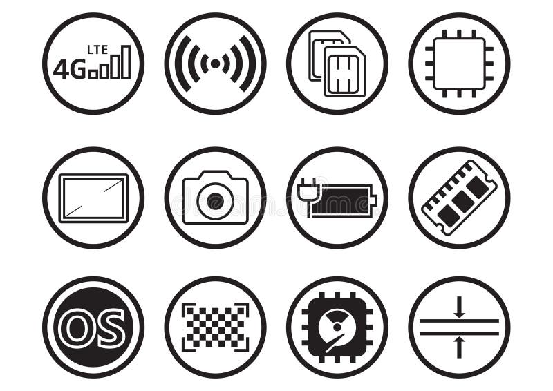 Sistema Del Icono De Espec. Ilustración del Vector - Ilustración de ...