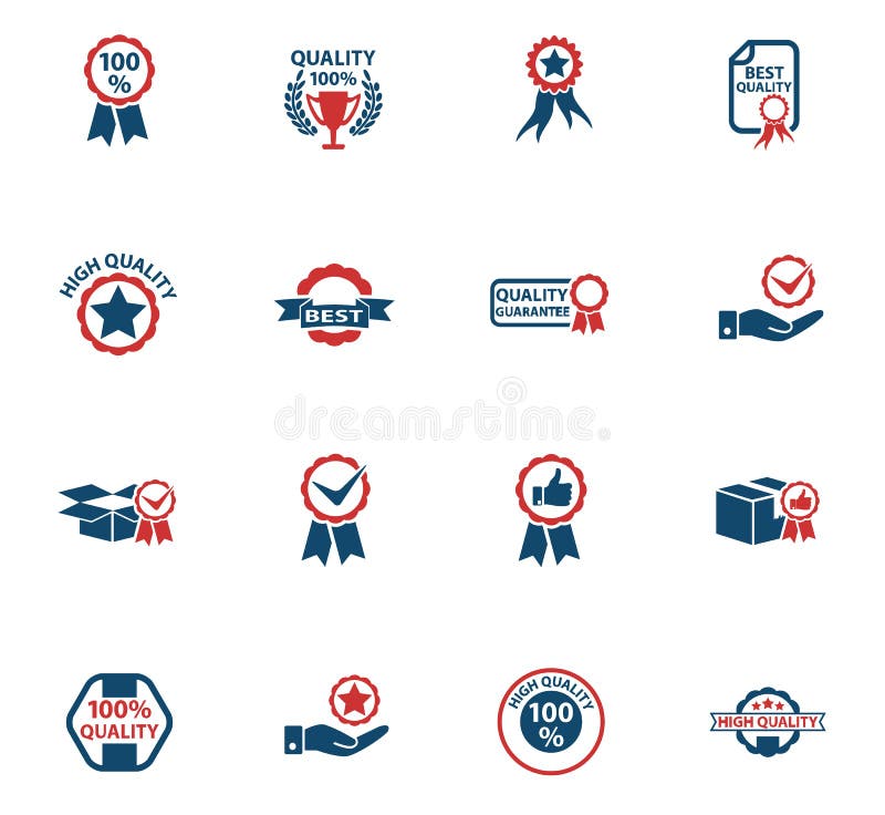 Sistema Del Icono De La Calidad Stock de ilustración - Ilustración de ...