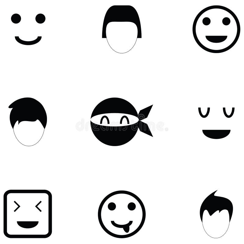 Sistema Del Icono De La Cara Ilustración del Vector - Ilustración de ...