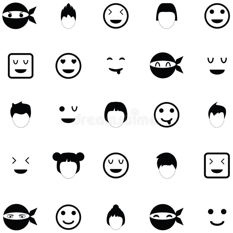 Sistema Del Icono De La Cara Ilustración del Vector - Ilustración de ...