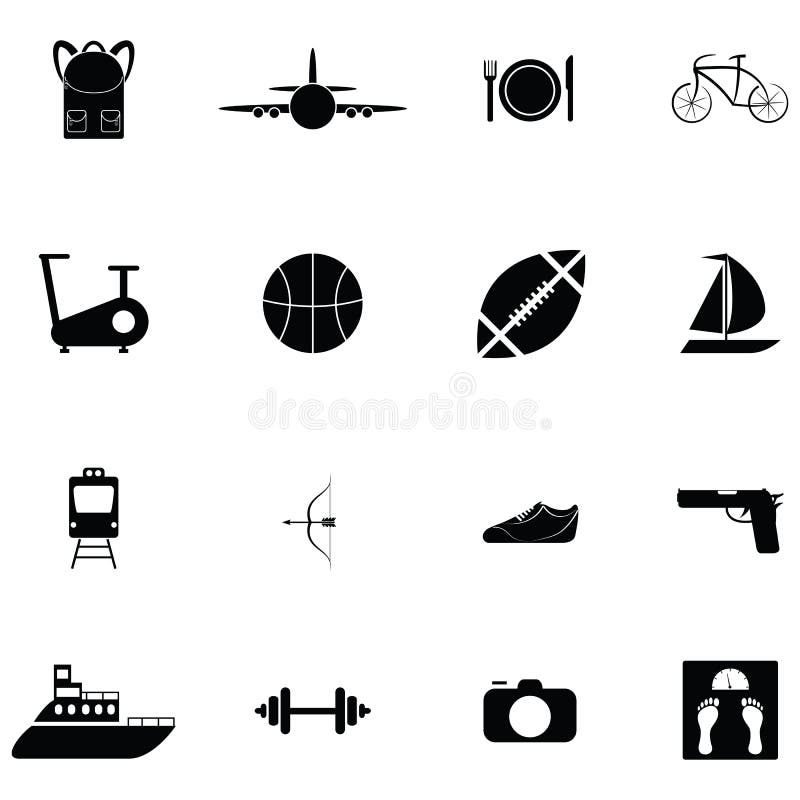 Sistema Del Icono De La Forma De Vida Ilustración del Vector ...