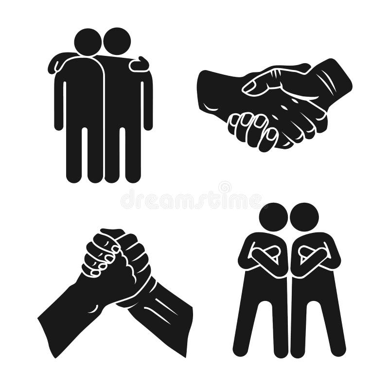 Sistema Del Icono De La Fraternidad, Estilo Simple Ilustración del ...