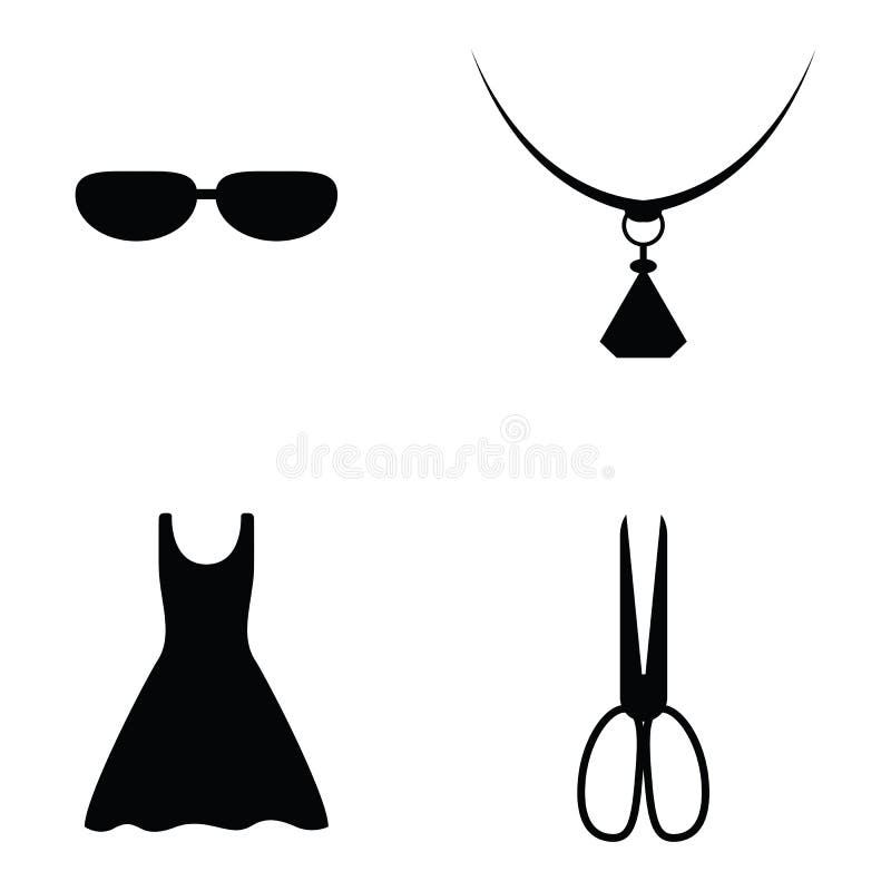 Sistema Del Icono De La Moda Ilustración del Vector - Ilustración de ...