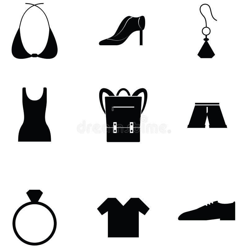 Sistema Del Icono De La Moda Ilustración del Vector - Ilustración de ...