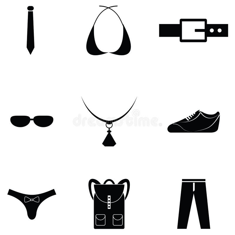 Sistema Del Icono De La Moda Ilustración del Vector - Ilustración de ...