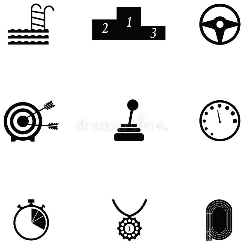 Sistema Del Icono De La Raza Ilustración del Vector - Ilustración de ...