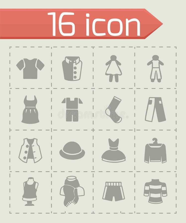 Sistema Del Icono De La Ropa Del Vector Ilustración del Vector ...