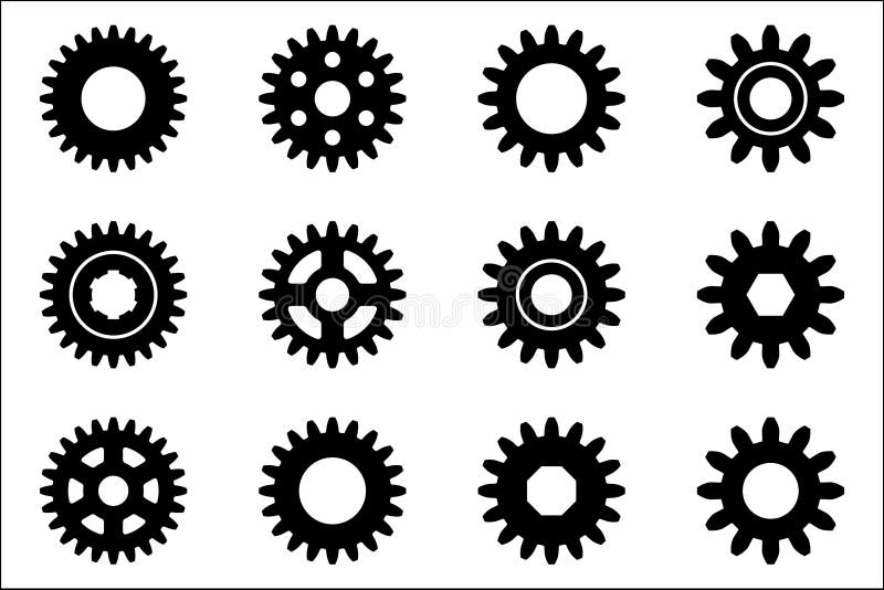 Sistema De Iconos De La Rueda De Engranaje Vector Del Ejemplo ...