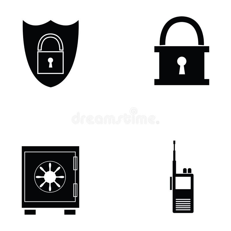 Sistema Del Icono De La Seguridad Stock de ilustración - Ilustración de ...