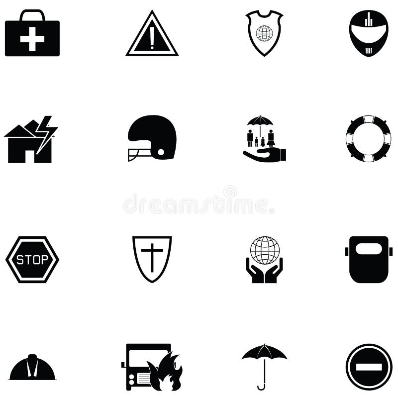 Sistema Del Icono De La Seguridad Ilustración del Vector - Ilustración ...