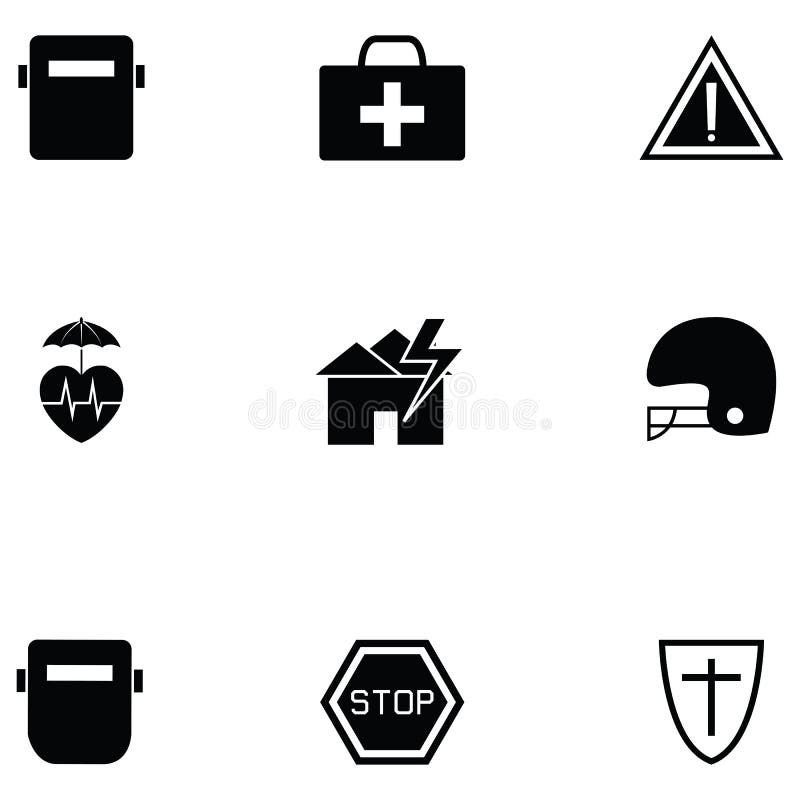 Sistema Del Icono De La Seguridad Ilustración del Vector - Ilustración ...