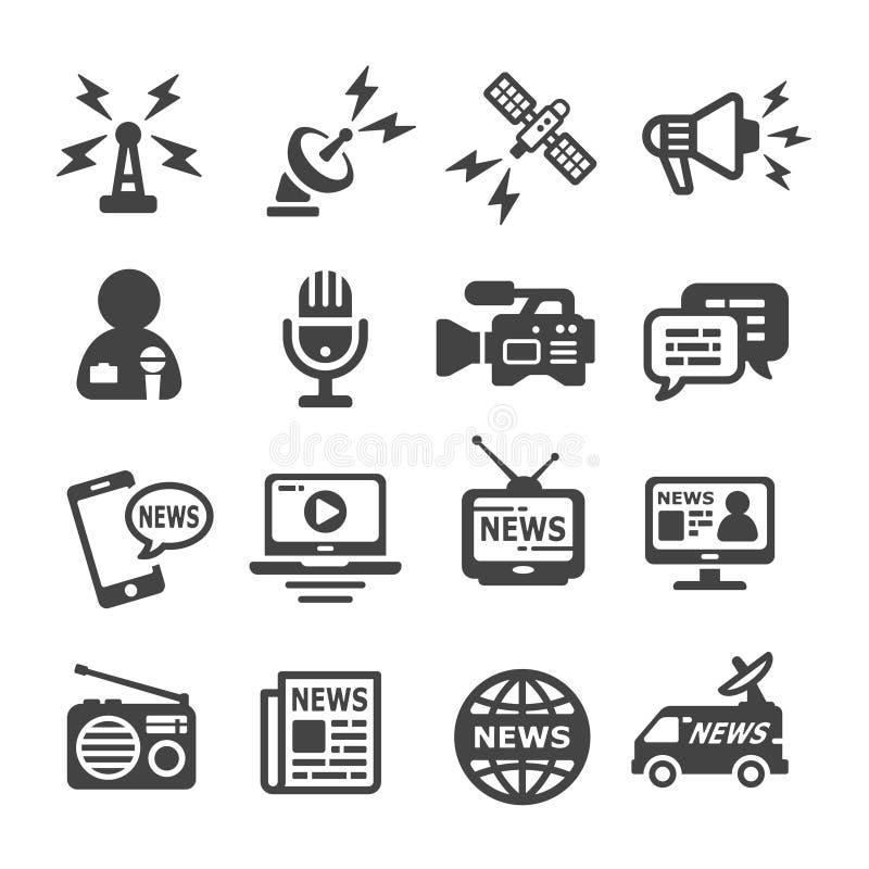 El Icono De Las Noticias Símbolo Del Periódico Plano Ilustración del ...