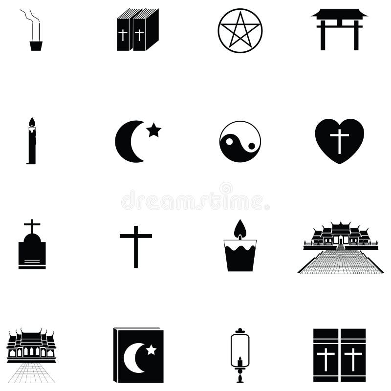 Sistema Del Icono De Las Religiones Stock de ilustración - Ilustración ...