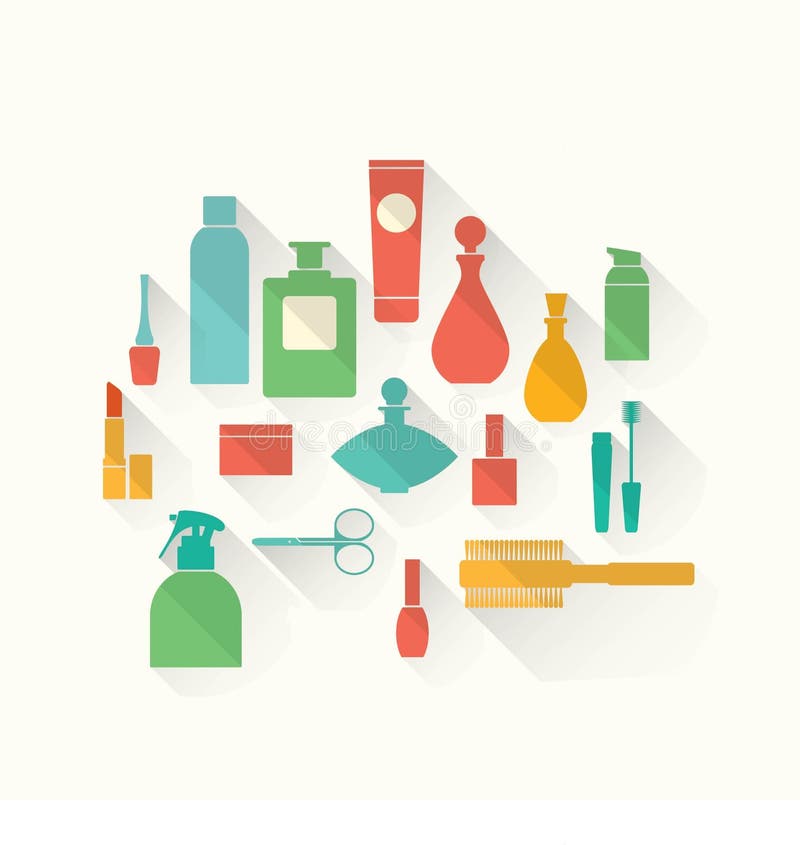 Sistema Del Icono De Los Cosméticos Ilustración del Vector ...