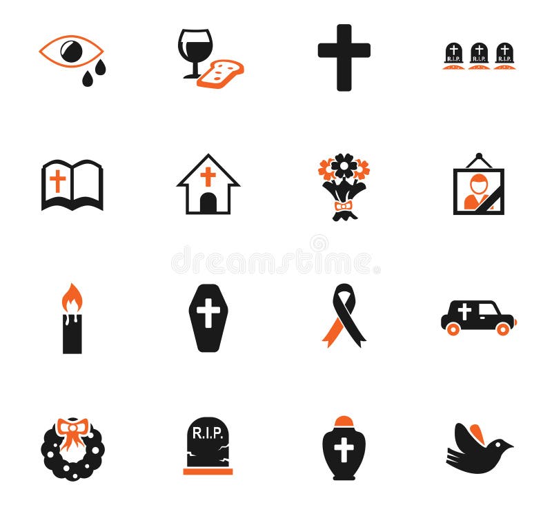 Sistema Del Icono De Los Funerales Ilustración del Vector - Ilustración ...