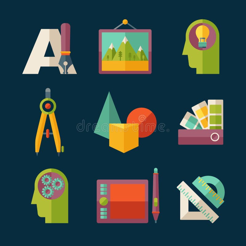 Sistema del icono del arte ilustración del vector. Ilustración de ...